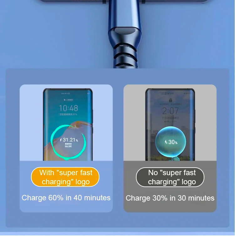100W Transparent Luminous Ultra-fast Charging Three-in-one Data Cable